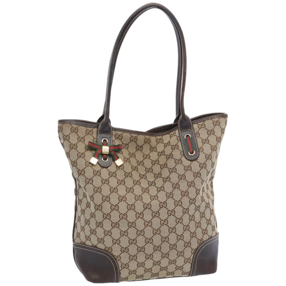 Gucci | Bags | Gucci Gg Canvas Web Sherry Line Tote Bag Beige Red Green Auth Bs1986 | Poshmark